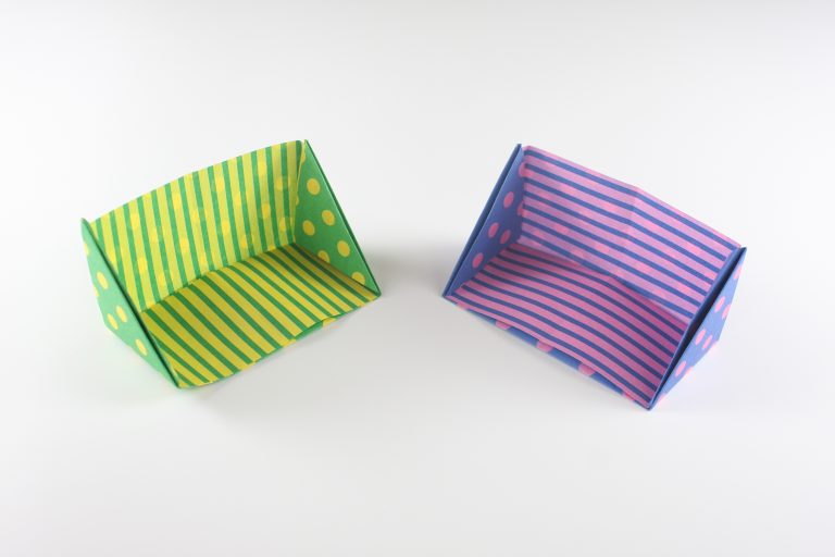 How to fold a paper mini bookshelf / case / box | Paper Crafts ...