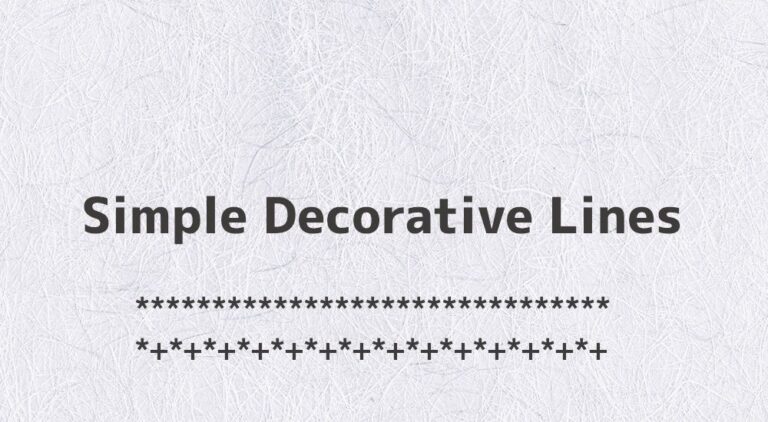 87 Simple Decorative Lines & Emojis – Copy & Paste Stylish Text ...